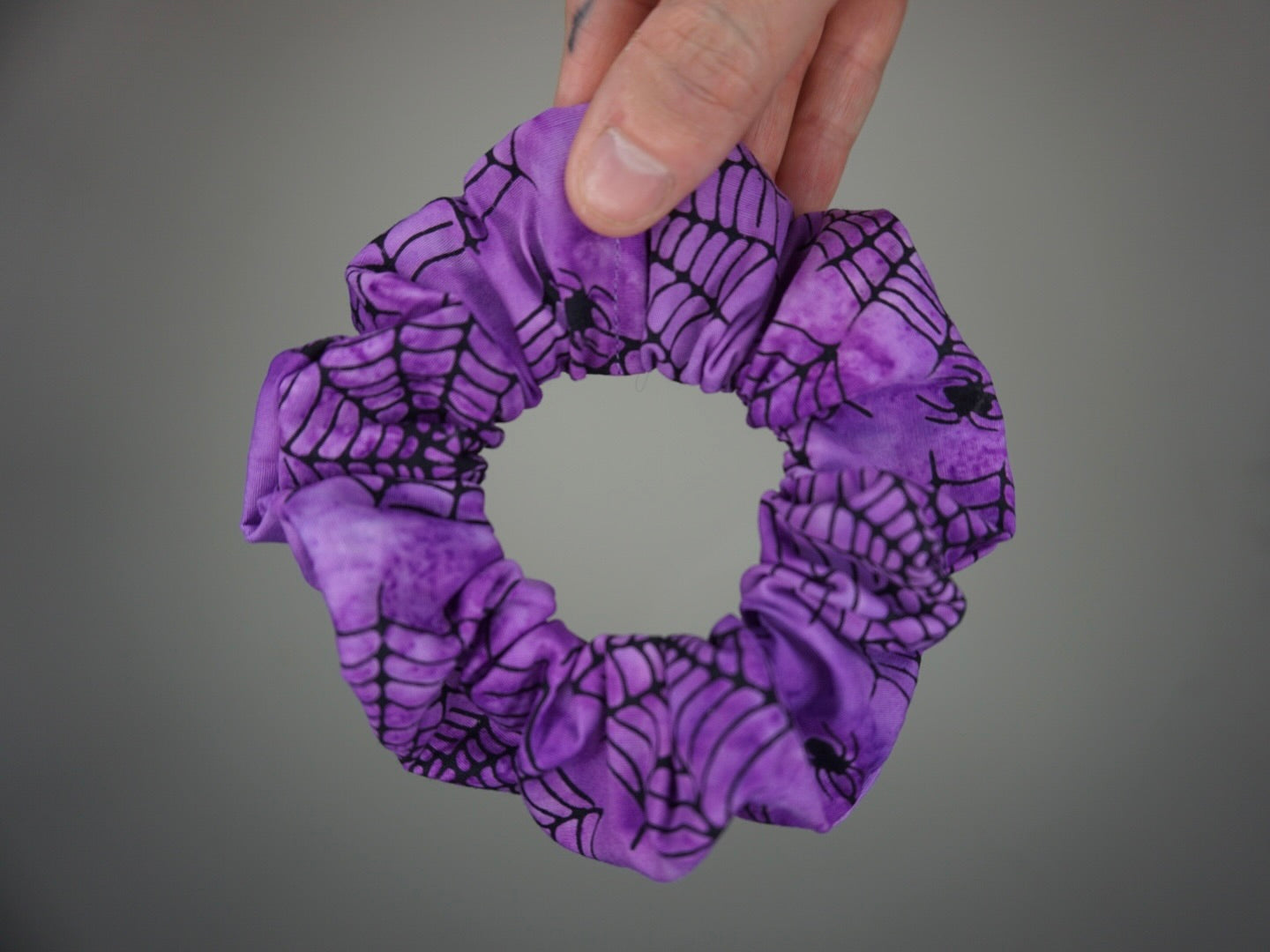 Purple Spiderwebs Halloween Scrunchie – Charlie and Luna Co