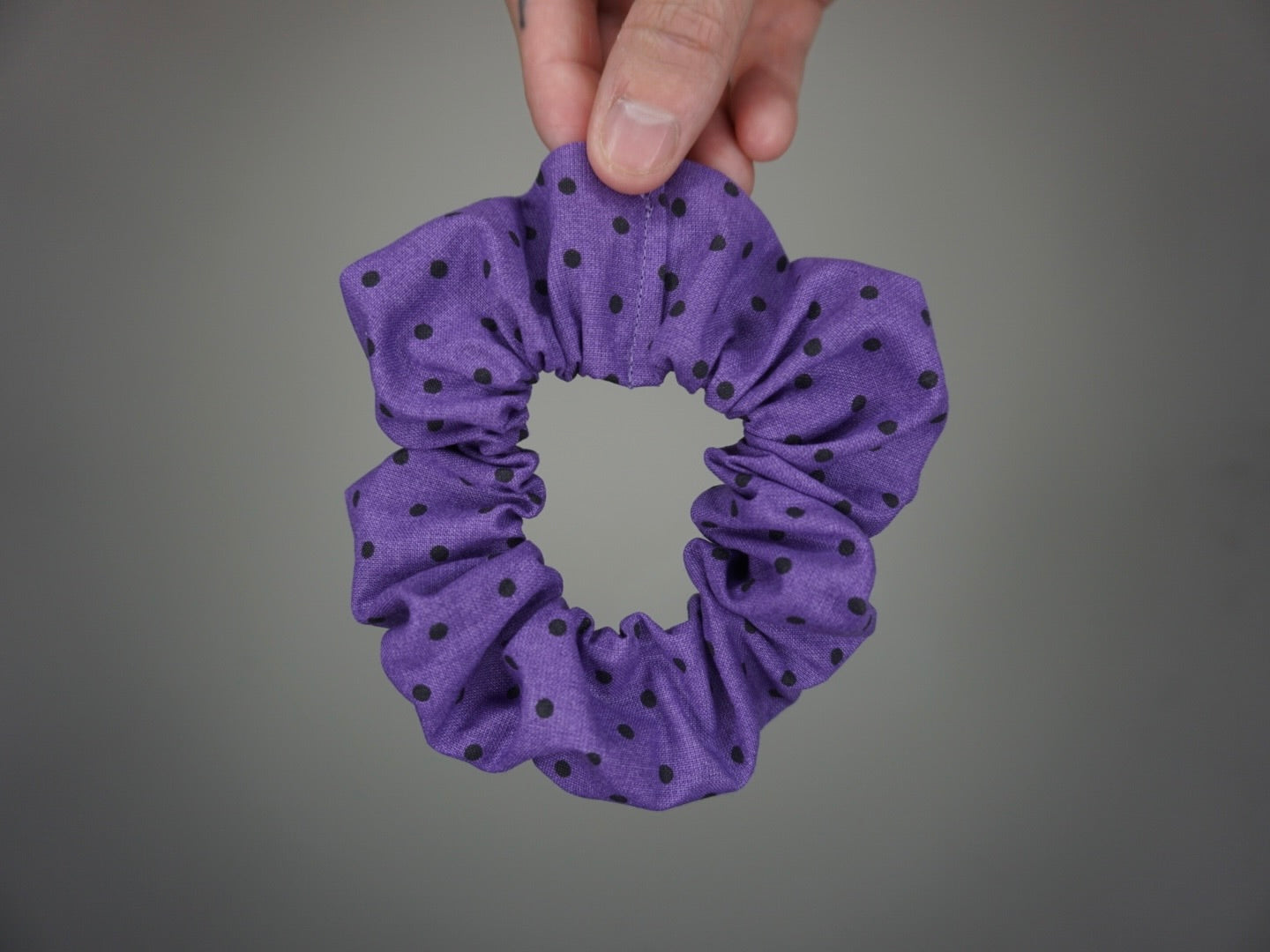 Purple Polka Dot Halloween Scrunchie – Charlie and Luna Co