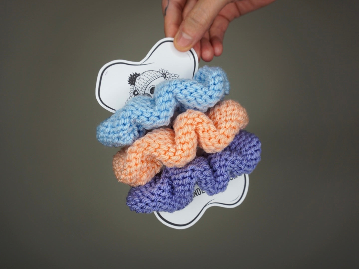 Knit Scrunchie 3 pack in Baby Blue, Light Peach, and Periwinkle ...