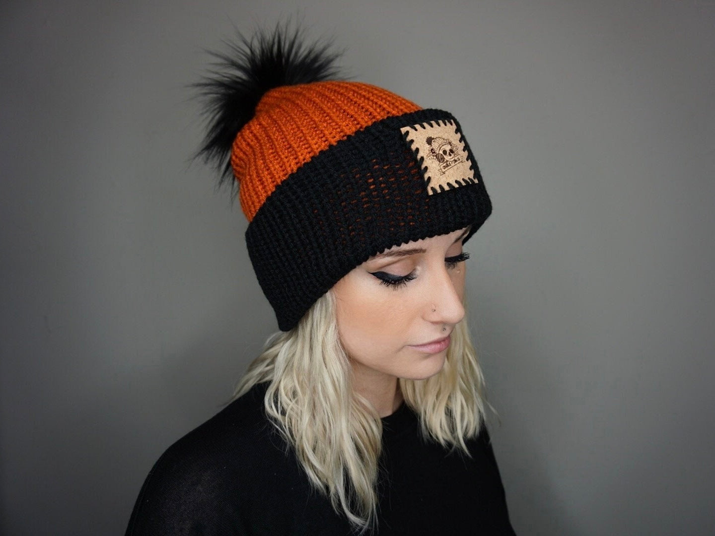 The Halloween Fox Beanie in Orange and Black – Charlie and Luna Co